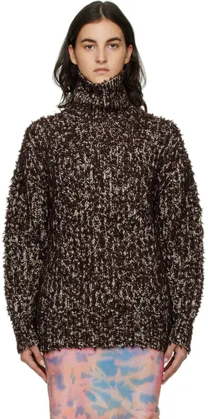 Acne Studios Acne Studios Brown & Off-White Tufted Turtleneck - Chocolate Brown