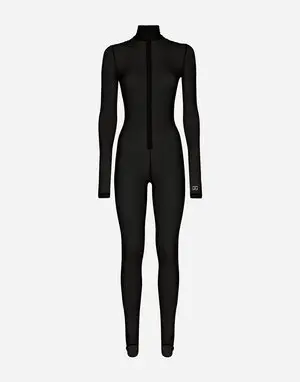 Dolce & Gabbana Tulle Turtle-neck Jumpsuit - Black