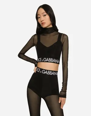 Dolce & Gabbana Tulle Turtle-neck Top