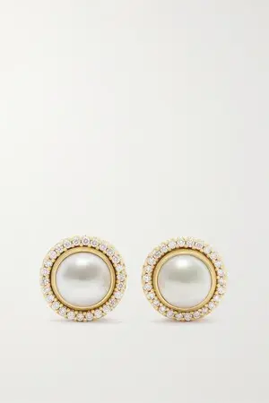 OLE LYNGGAARD COPENHAGEN OLE LYNGGAARD COPENHAGEN Lotus Pearl And Diamond Earrings