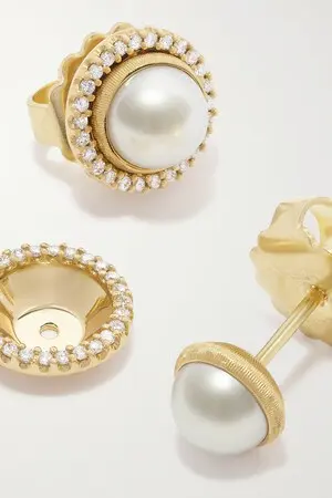 OLE LYNGGAARD COPENHAGEN Lotus Pearl And Diamond Earrings - Gold
