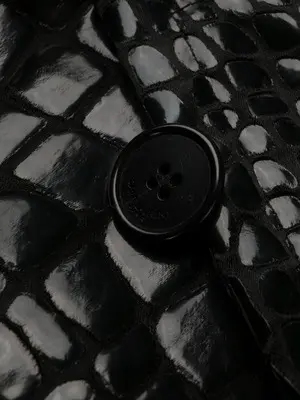 Saint Laurent Double-breasted Leather Coat