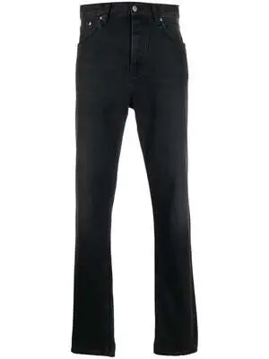 Nudie Jeans Mid-rise Straight-leg Jeans - Black