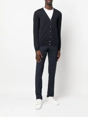 ZANONE Virgin-wool Blend Buttoned Cardigan - Blue