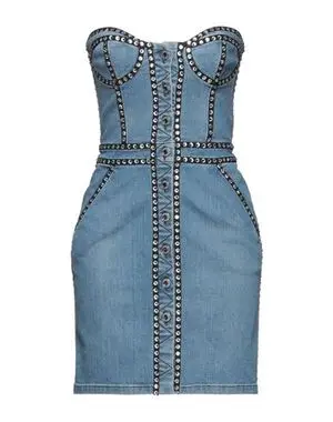 Moschino Mini Denim Dress With Appliqués
