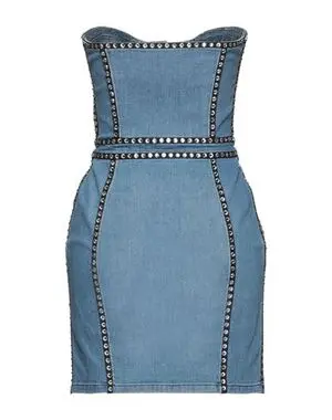 Moschino Mini Denim Dress With Appliqués