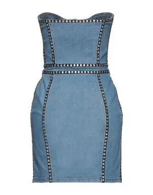 Moschino Mini Denim Dress With Appliqués