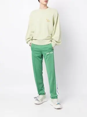 Palm Angels Logo-embroidered Sweatshirt - Green