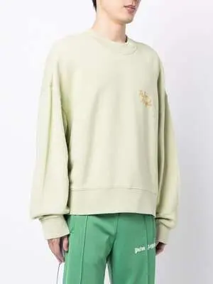 Palm Angels Logo-embroidered Sweatshirt - Green