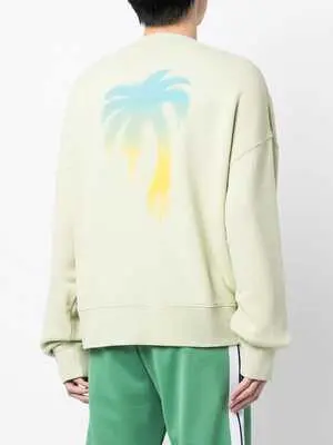 Palm Angels Logo-embroidered Sweatshirt - Green