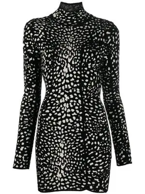 Roberto Cavalli Leopard Jacquard Mini Dress