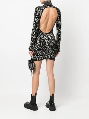 Roberto Cavalli Leopard Jacquard Mini Dress