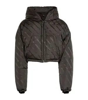 Alexander Wang Cropped Logo Puffer Jacket