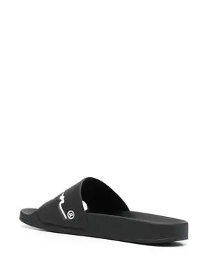 Philipp Plein Logo-print Slides - Black