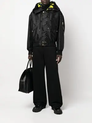 Versace Baroque-print Shearling-lined Jacket