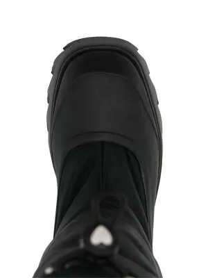 Moschino Padded Heart-patch Ankle Boots - Black