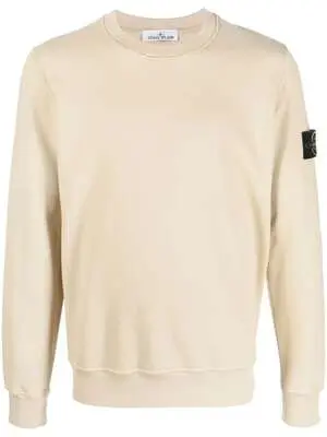 Stone Island Compass-patch Cotton Sweatshirt - Neutrals