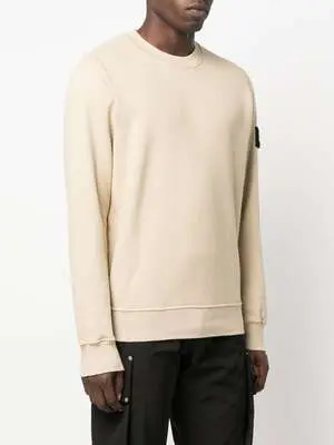 Stone Island Compass-patch Cotton Sweatshirt - Neutrals