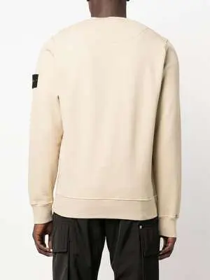 Stone Island Compass-patch Cotton Sweatshirt - Neutrals