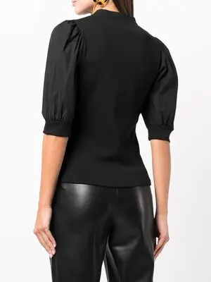 Veronica Beard Coralee Button-up Top - Black