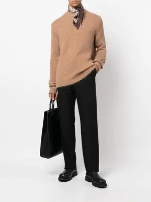 JIL SANDER Round-neck Knit Jumper - Brown