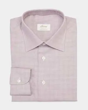 Brioni Plaid-print Dress Shirt - Magenta