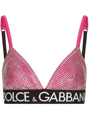 Dolce & Gabbana Crystal-embellished Bralette - Pink