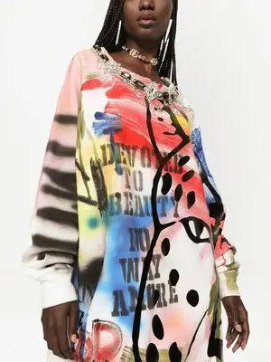 Dolce & Gabbana Graffiti-print Jumper Dress
