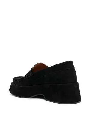 GANNI Crystal-button Suede Loafers