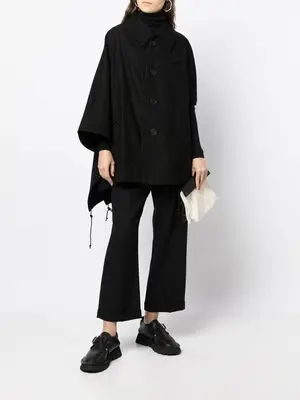 Yohji Yamamoto Long-sleeve Button-up Cape
