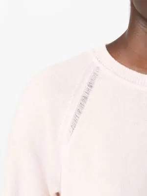 BARRIE Crew-neck Cashmere Jumper - Pink