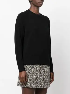 BARRIE Crew-neck Cashmere Jumper - Black