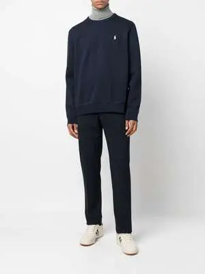 Polo Ralph Lauren Embroidered-logo Crew Neck Jumper - Blue