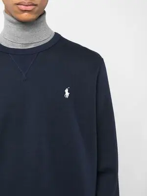 Polo Ralph Lauren Embroidered-logo Crew Neck Jumper - Blue