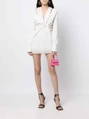 Jacquemus Knot-detail Shirt Dress - White