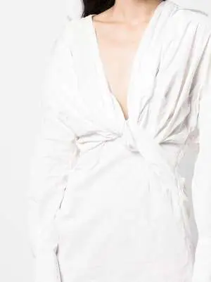 Jacquemus Knot-detail Shirt Dress - White