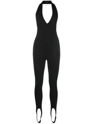 Saint Laurent Halterneck Open-back Jumpsuit - Black