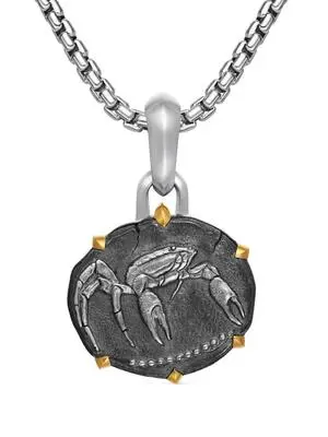 David Yurman 18kt Yellow Gold And Sterling Cancer Amulet - Silver