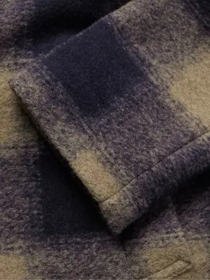 Mr P. Checked Wool-blend Felt Coat