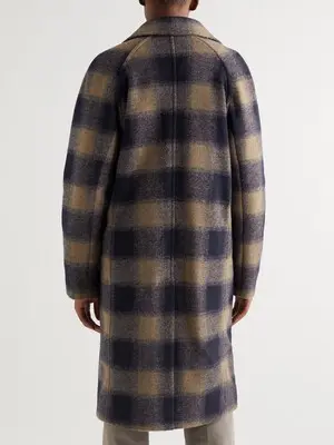 Mr P. Checked Wool-blend Felt Coat