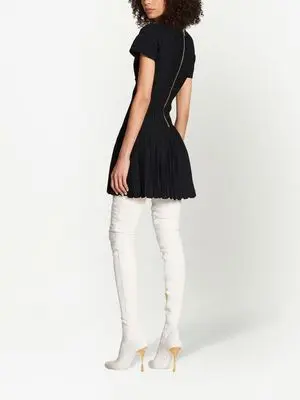 Balmain Pleated Mesh Mini Dress