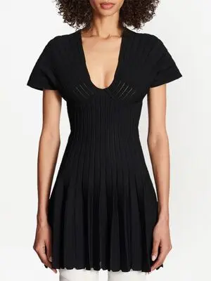Balmain Pleated Mesh Mini Dress