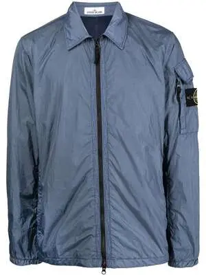 Stone Island Crinkled Compass-patch Shirt Jacket