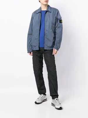 Stone Island Crinkled Compass-patch Shirt Jacket