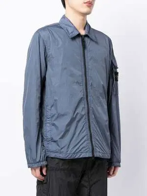 Stone Island Crinkled Compass-patch Shirt Jacket