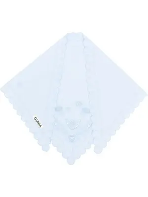 GUNIA PROJECT Broderie-anglaise Cotton Scarf - Blue