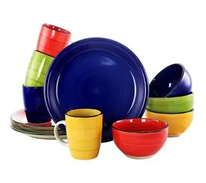 Gibson Color Vibes 12-piece Painted Stoneware D Innerware Set - One-color