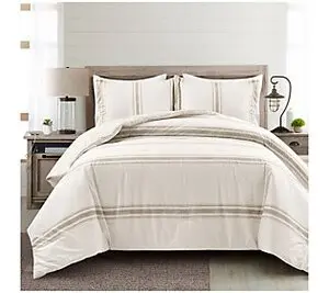 LUSH DECOR Farmhouse Stripe Rev. Comforter Set Kg By - One-color