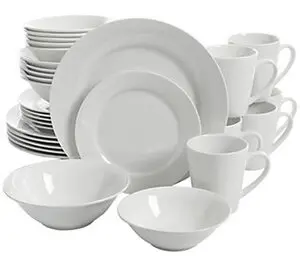 Gibson Noble Court 30 Piece White Ceramic Dinnerware Set - One-color