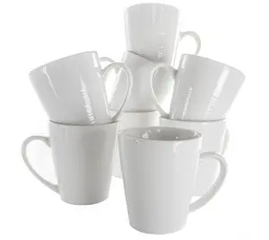 ELAMA Amie 8-piece 12-oz Porcelain Mug Set - One-color
